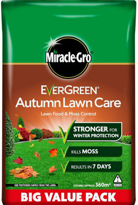 Autumn Lawn Care Lawn Food & Moss Control, 360m² - Natural