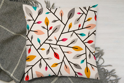 autumn leaves and twigs (Cushion) / 60cm x 60cm | DIY at B&Q