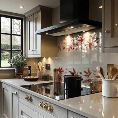 Autumn Leaves Half Border Splash Back designer style