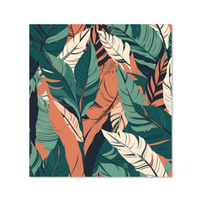 Autumn Tropical Leaves Premium Glass Kitchen Splashback W700mm x H750mm