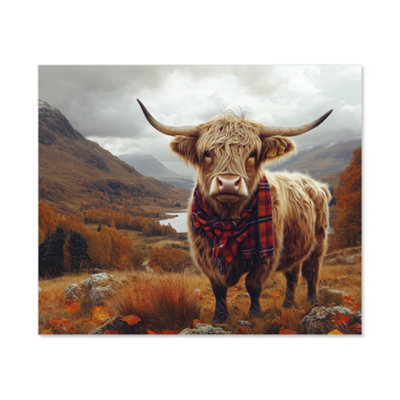 Autumnal Highland Cow Kitchen Splashback