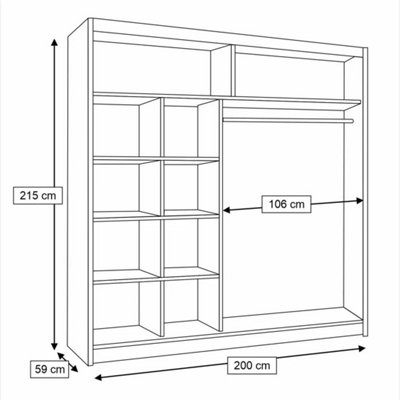 Avantgarde 3 Sliding Door Wardrobe 200cm - Oak Artisan & Cashmere with ...