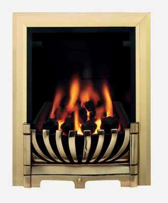 Avantgarde Inset Gas Fire in Brass
