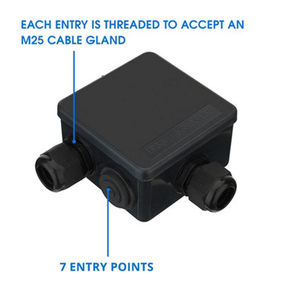 AVARTEK IP55 Waterproof Black Surface Junction Box (85x85x50mm)