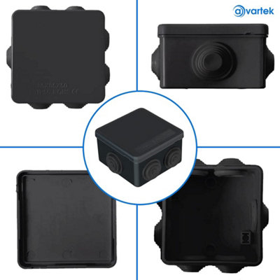 AVARTEK IP55 Waterproof Black Surface Junction Box (85x85x50mm)