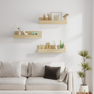 AVC Designs Floating Shelf 40cm Pack of 3 Wall Mounted Decorative ...