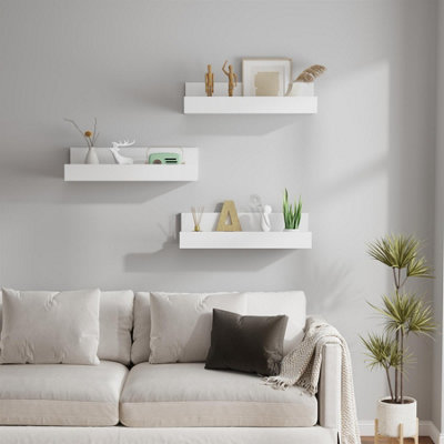 AVC Designs Floating Shelf 40cm Pack of 3 Wall Mounted Decorative ...
