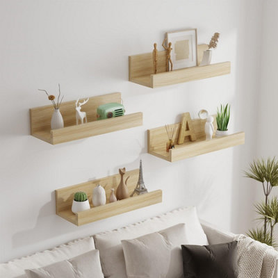 AVC Designs Floating Shelf 40cm Pack of 4 Wall Mounted Decorative ...
