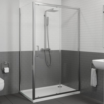 Aveli 1000 x 760mm Sliding Shower Door & Side Panel Enclosure Cubicle ...