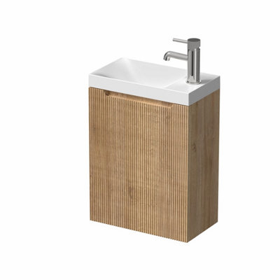 Aveli 400mm Bathroom Cloakroom Vanity Unit Basin Sink Wall Hung Storage ...