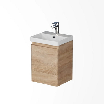 Aveli 400mm Bathroom Wash Basin Sink White Gloss Modern Curved Recessed ...
