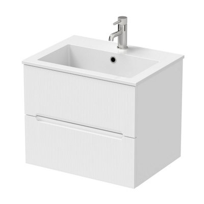 Aveli 600mm Bathroom Cloakroom Vanity Unit Basin Wall Hung Furniture ...