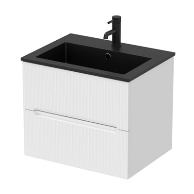 Aveli 600mm Bathroom Cloakroom Vanity Unit Basin Wall Hung Furniture ...