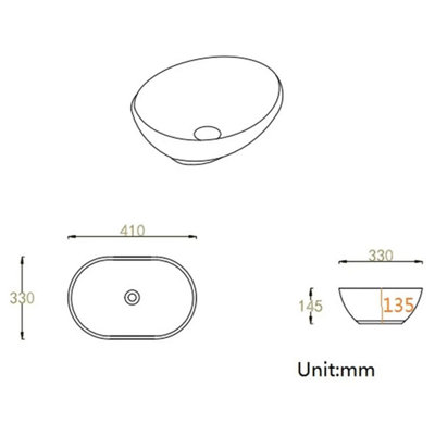 Aveli 600mm Bathroom Countertop Vanity Unit Oval Basin Soft Close Wall ...