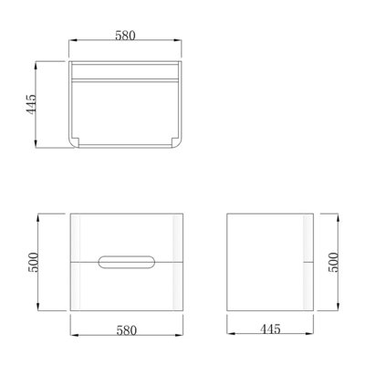 Aveli 600mm Bathroom Drawer Vanity Unit Basin Sink Cabinet Wall Hung ...