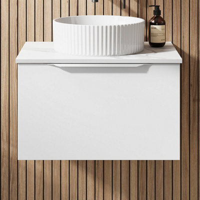 Aveli 600mm Countertop Bathroom Vanity Unit Basin Wall Hung Furniture ...