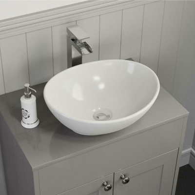 Aveli 600mm Grey Traditional Vanity Unit Countertop Bathroom Furniture ...