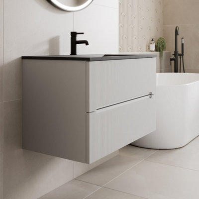 Aveli 800mm Bathroom Cloakroom Vanity Unit Basin Wall Hung Furniture ...