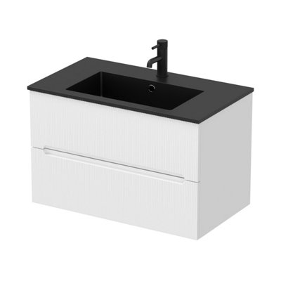 Aveli 800mm Bathroom Cloakroom Vanity Unit Basin Wall Hung Furniture ...