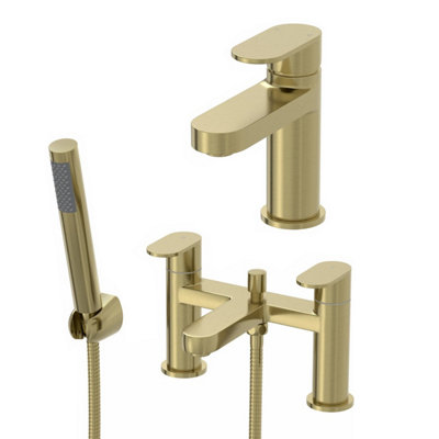 Aveli Bath Shower Mixer Basin Tap Set Deck Mounted Bathroom Taps Modern ...