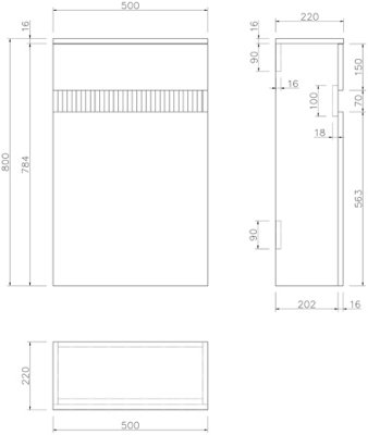 Aveli Bathroom Back To Wall BTW Toilet Concealed Cistern Unit Wood ...