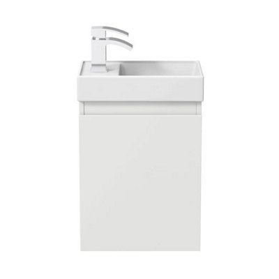 Aveli Bathroom Basin White Single Tap Hole Sink Only Square Edge Unit ...