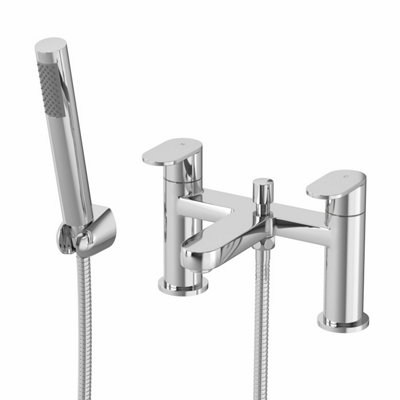 Aveli Bathroom Bath Shower Mixer Filler Tap Handset Hose Deck Mounted ...