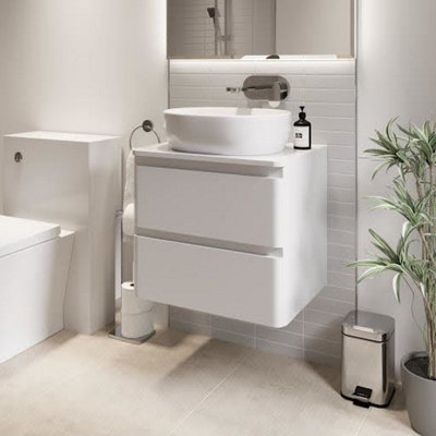 Aveli Bathroom Cloakroom Vanity Unit Wall Mounted Countertop Basin ...