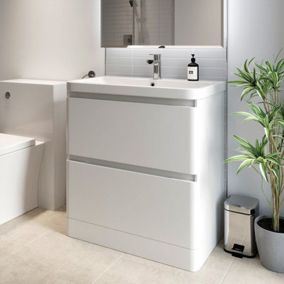 Aveli Bathroom Cloakroom Vanity Unit Wash 800 Basin Base Cabinet ...