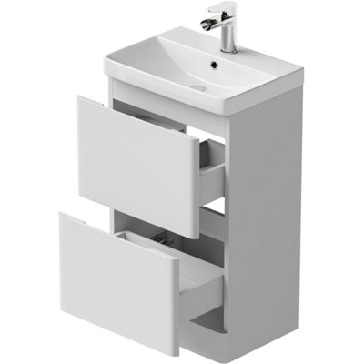Aveli Bathroom Cloakroom Vanity Unit Wash Basin Cabinet Drawers Storage ...