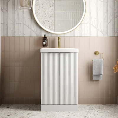 Aveli Bathroom Vanity Unit Basin Sink Free Standing 500mm Door Cabinet ...