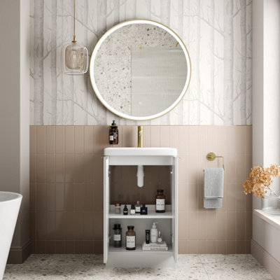 Aveli Bathroom Vanity Unit Basin Sink Free Standing 500mm Door Cabinet ...