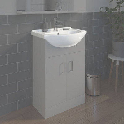 Aveli Bathroom WC Basin 550mm Compact Sink Single Tap Hole White BASIN ONLY