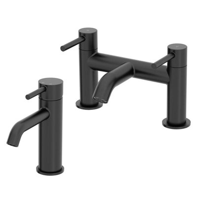 Aveli Boden Bathroom Bath Filler Basin Mixer Tap Set Deck Mounted Round ...