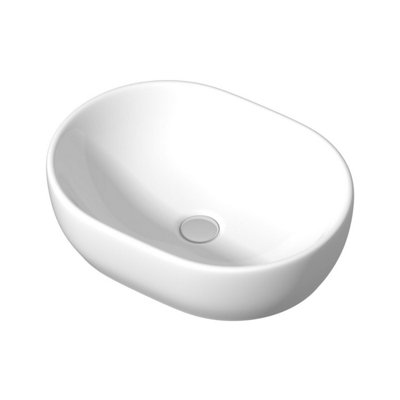 Aveli Ceramic Bathroom Vanity Wash Basin Sink Countertop Oval Modern ...