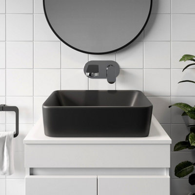 Aveli Ceramic Bathroom Vanity Wash Basin Sink Countertop Rectangle ...