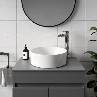 Aveli Ceramic Bathroom Vanity Wash Basin Sink Countertop Single Lever ...