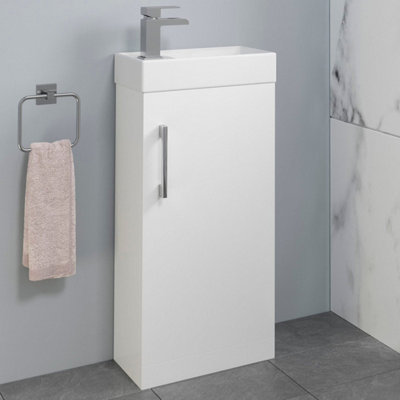 Aveli Cloakroom Freestanding Vanity Unit Modern Bathroom Compact Basin ...