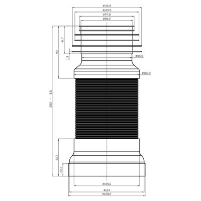 Aveli Flexible Toilet Pan Waste Connector 230-550mm Extendable Flex ...
