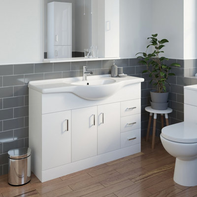 Aveli Freestanding Vanity Unit Basin Sink Bathroom Storage Cabinet ...