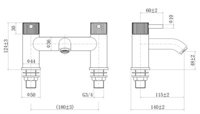 Aveli Matt Black Bath Mixer Tap Bathroom Filler Round Twin Lever Modern ...