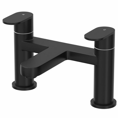 Aveli Modern Bathroom Bath Filler Mixer Tap Brass Deck Mounted Round ...