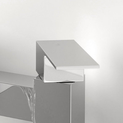 Aveli Modern Bathroom Waterfall Bath Filler Mixer Tap Square Twin Lever ...