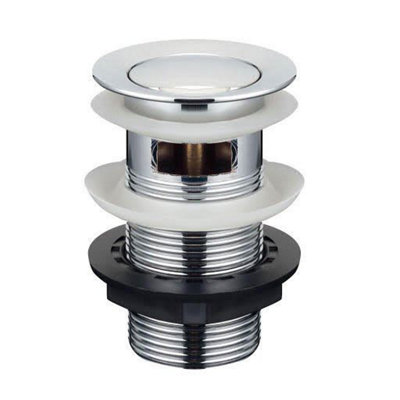 Aveli Pop Up Basin Waste Slotted Bathroom Chrome Sink Push Button Click ...