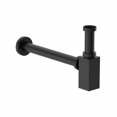 Aveli Square Bottle Trap Waste for Wash Basin Sink Bathroom Black 1 1/4 ...