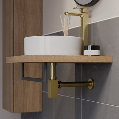 Aveli Square Bottle Trap Waste for Wash Basin Sink Bathroom Brass 1 1/4 ...
