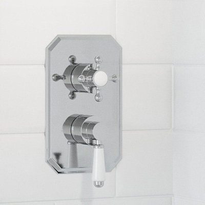 Aveli Thermostatic Concealed Lever Cross Shower Bath Filler Ceiling ...