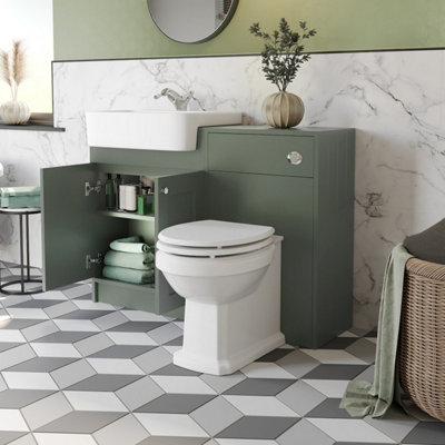 Aveli Traditional Vanity Basin Unit & Toilet Combination Unit Bathroom ...
