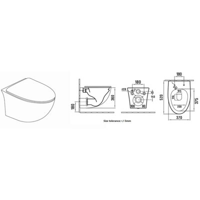 Aveli Wall Hung Rimless Toilet Pan Soft Close Seat Gloss White Bathroom ...