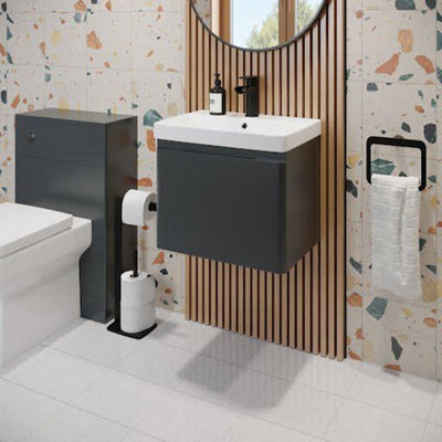 Aveli Wall Mounted Bathroom Vanity Unit Basin Sink Storage Furniture ...